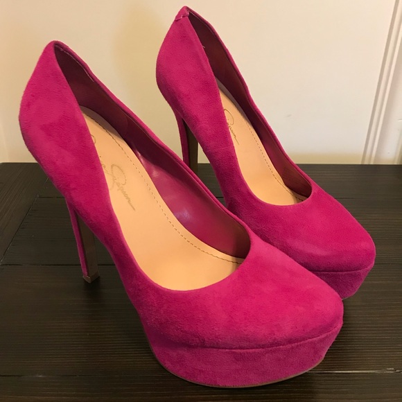 Jessica Simpson | Shoes | Jessica Simpson Pink Suede Pumps | Poshmark